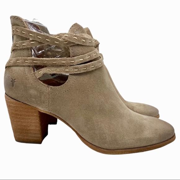 Frye | Shoes | Frye Pickstitch Shootie Leather Suede Block Heel Ankle ...